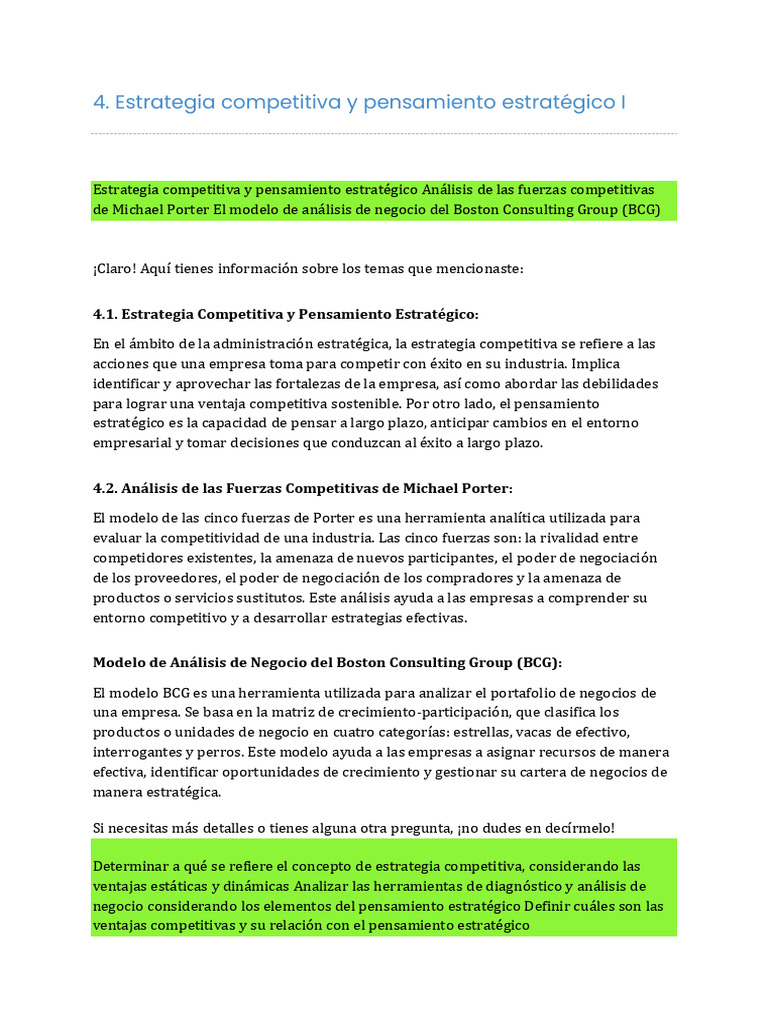 Aula Semana 4 Administracion Estrategica | PDF | Gestión estratégica | Análisis FODA