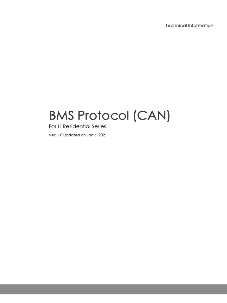 BMS Protocol CAN Hybrid en V1.0 | PDF | Integer (Computer Science) | Bit