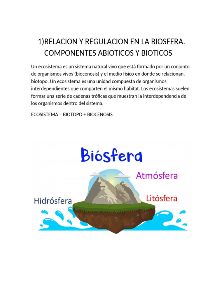 Relacion y Regulacion en La Biosfera | PDF | Ecosistema | Organismos