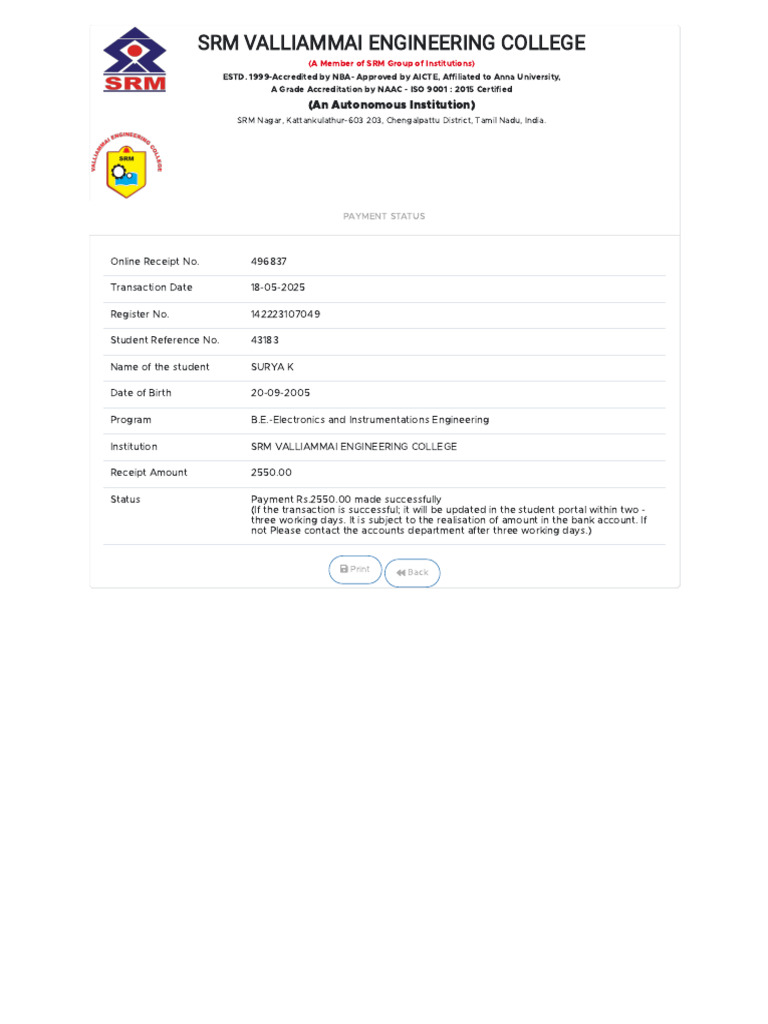 Online Payment Confirmation | PDF