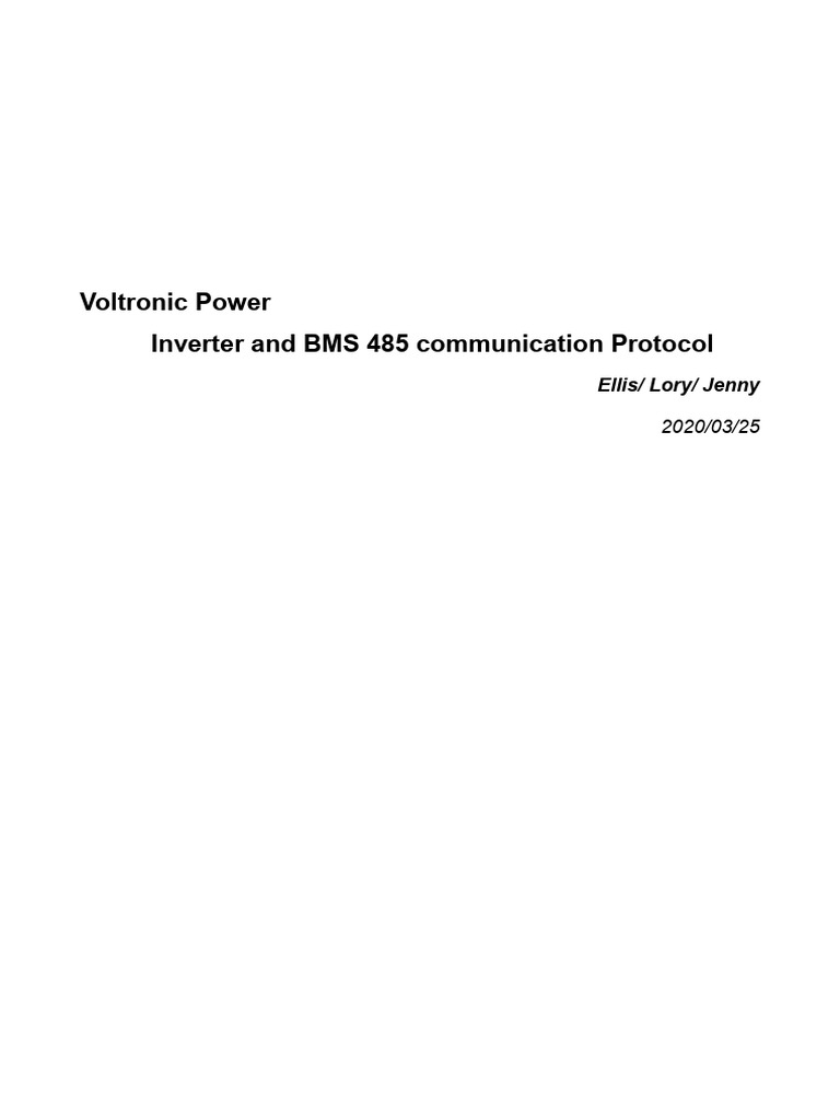 Voltronic Inverter and BMS 485 Communication Protocol | PDF | Sensor | Bit