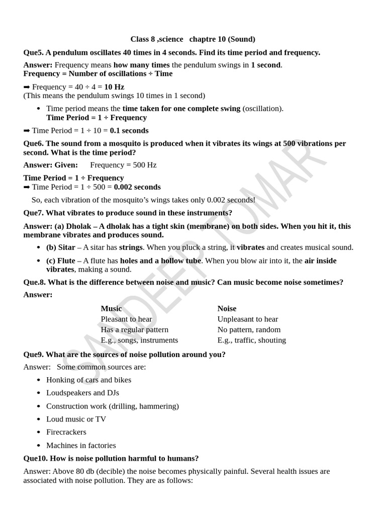 Class 8, Sciencechapter 10 (Sound) | PDF | Larynx | Sound