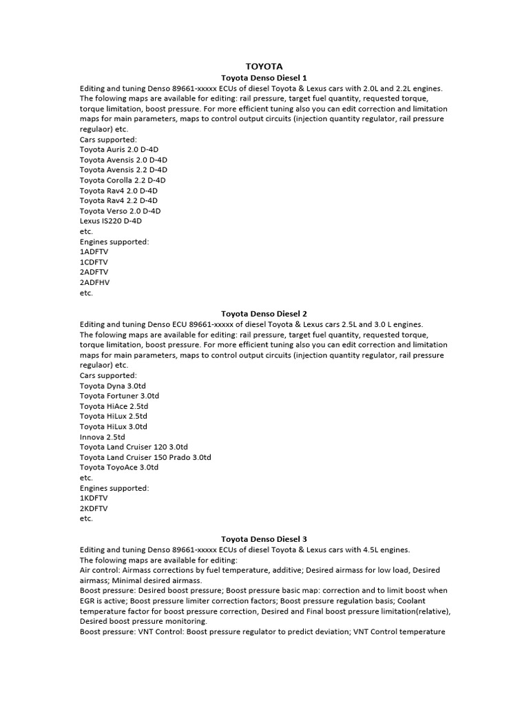 BitEdit Modules | PDF | Throttle | Fuel Injection