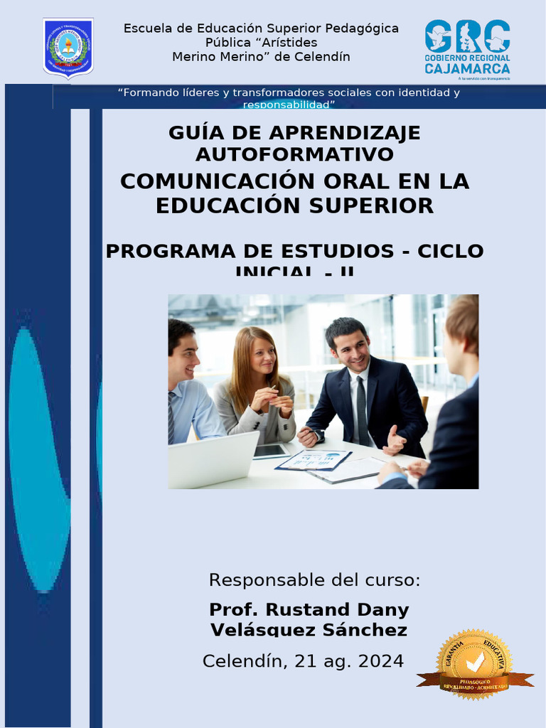 Guía 1 Práct. Oral. Soc - Es.-In.2-2024-2 | PDF | Lengua española | Escuelas