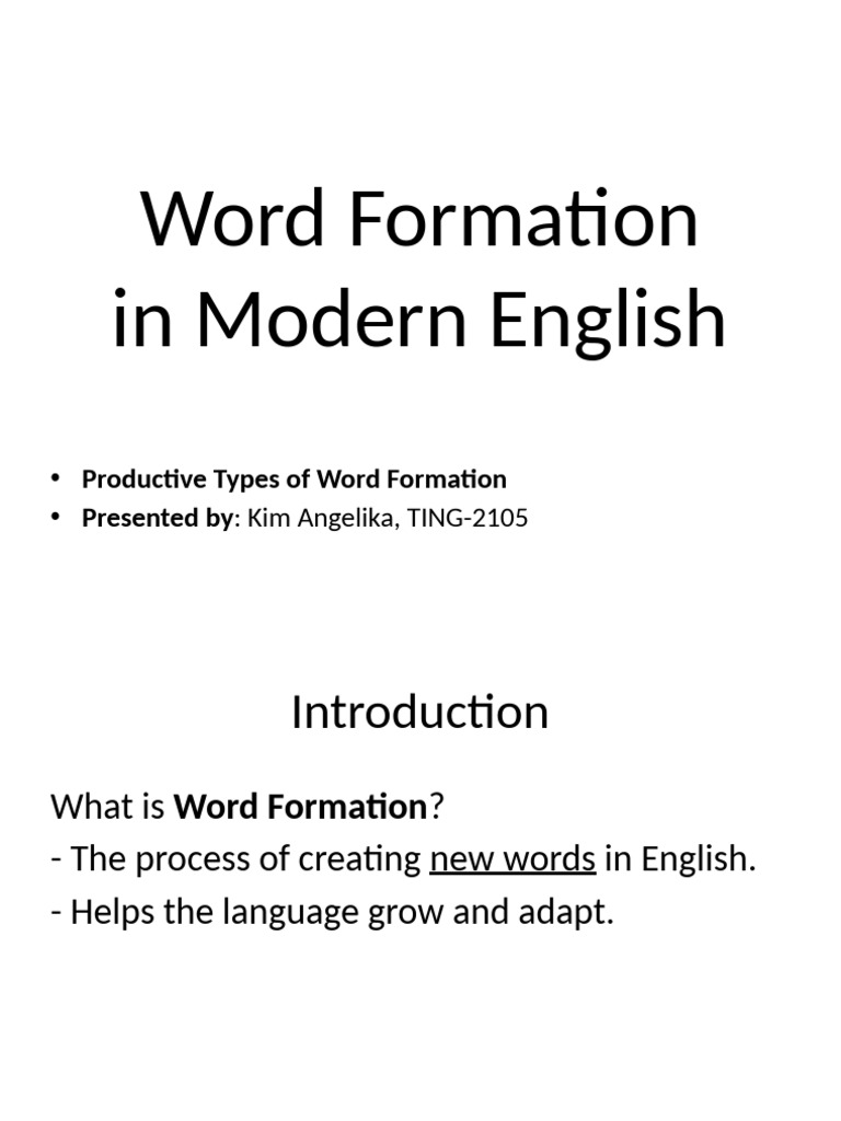 Word Formation Types in Modern English | PDF