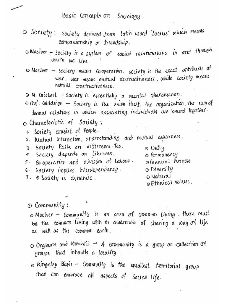 Basic Concept of Sociology | PDF