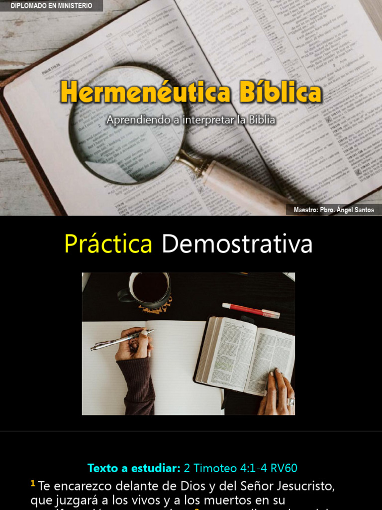 Práctica Demostrativa - Interpretando 2 Timoteo 4,1-4 | PDF | Cristo (título) | Pablo el apóstol
