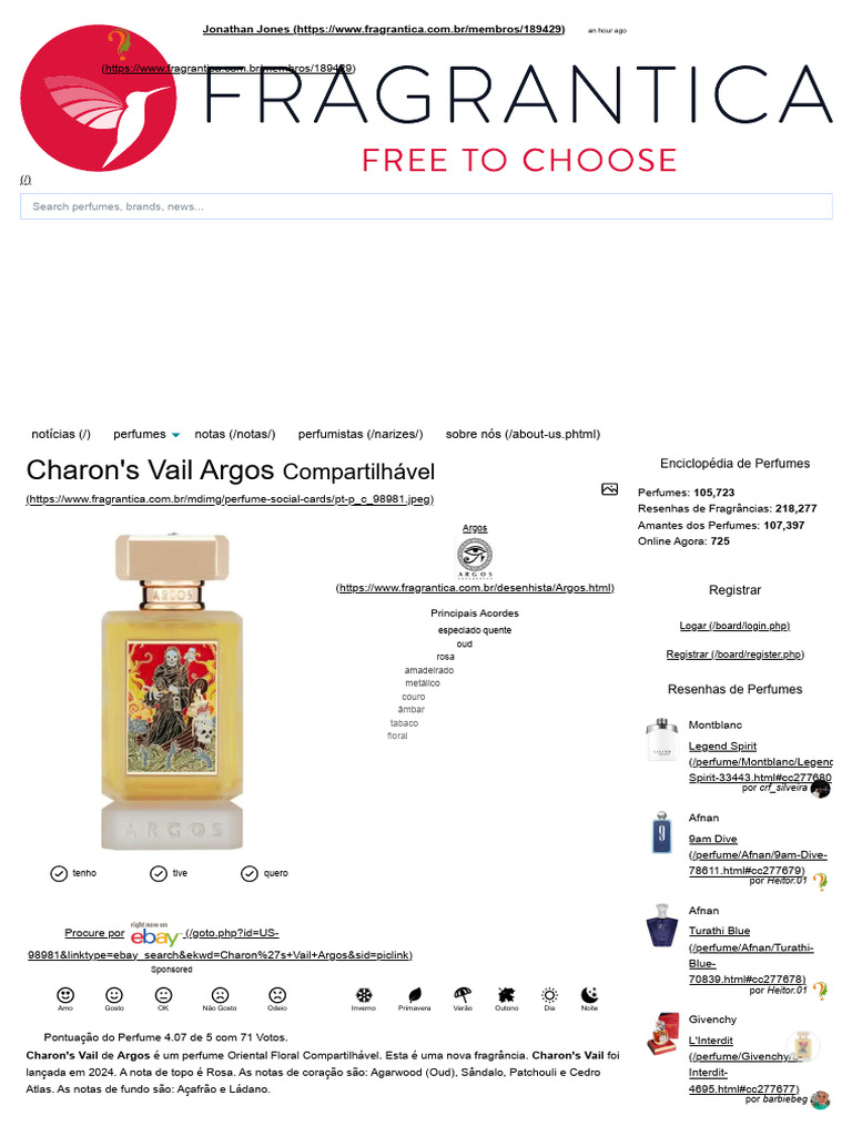 Charon&Amp #039 S Vail Argos Perfume - A Novo Fragrância Compartilhável 2024 | PDF | Perfume ...
