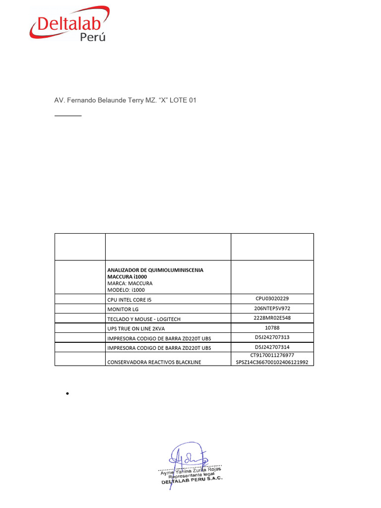 Carta de Retiro Equipo Maccura - Diresa Tumbes | PDF