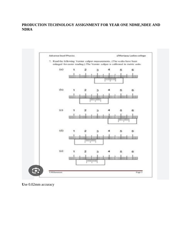 Production Technology Assignment For Year One Ndme | PDF