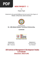 Aktu Mini Project Guidelines 2025 For MBA | PDF