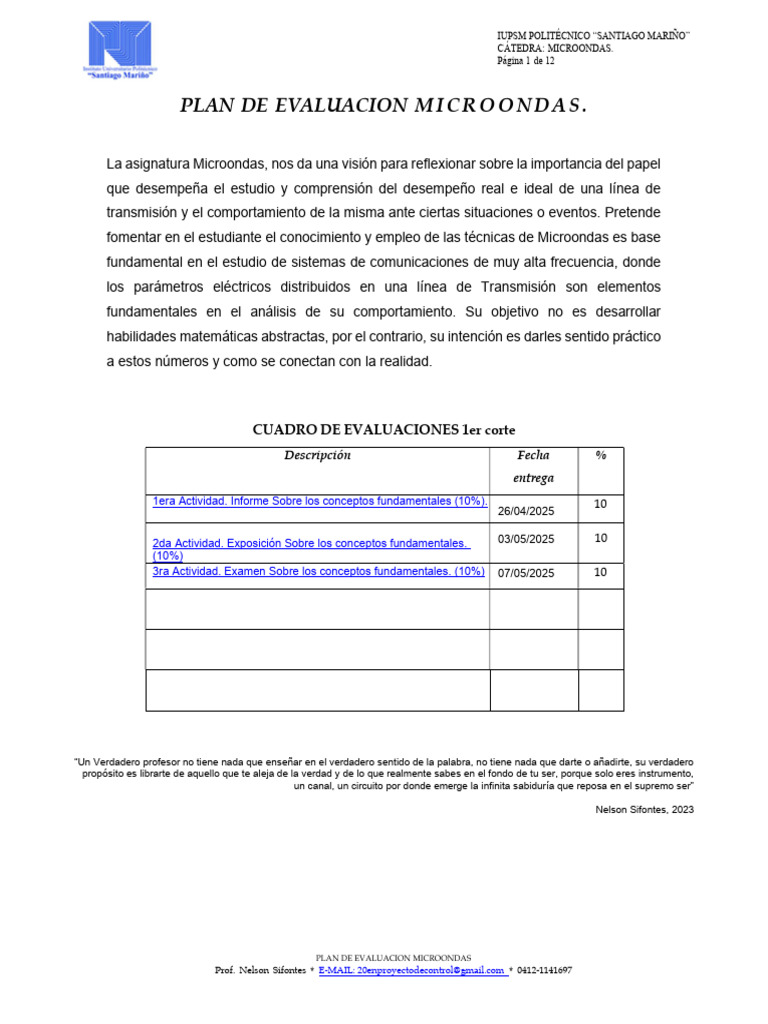 PEMIO PLAN EVALUACIÓN 2025-1 ONLINE | PDF | Telecomunicaciones ...