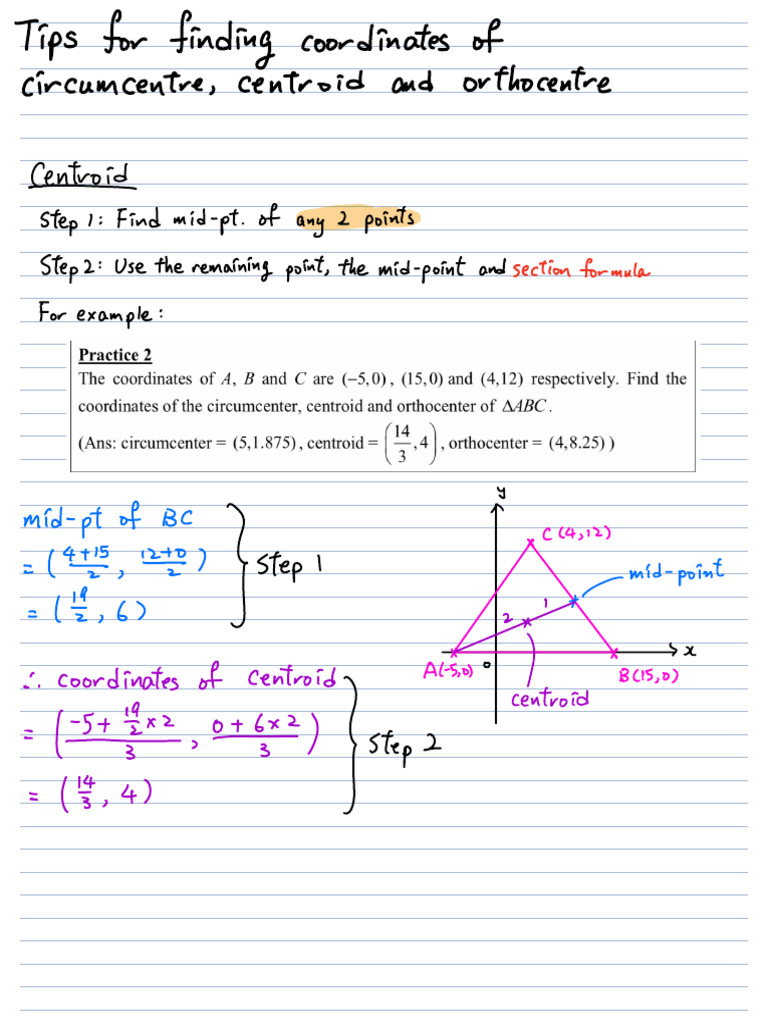 Tips For Finding Coordinates of Four Centres | PDF | Triangle Geometry ...