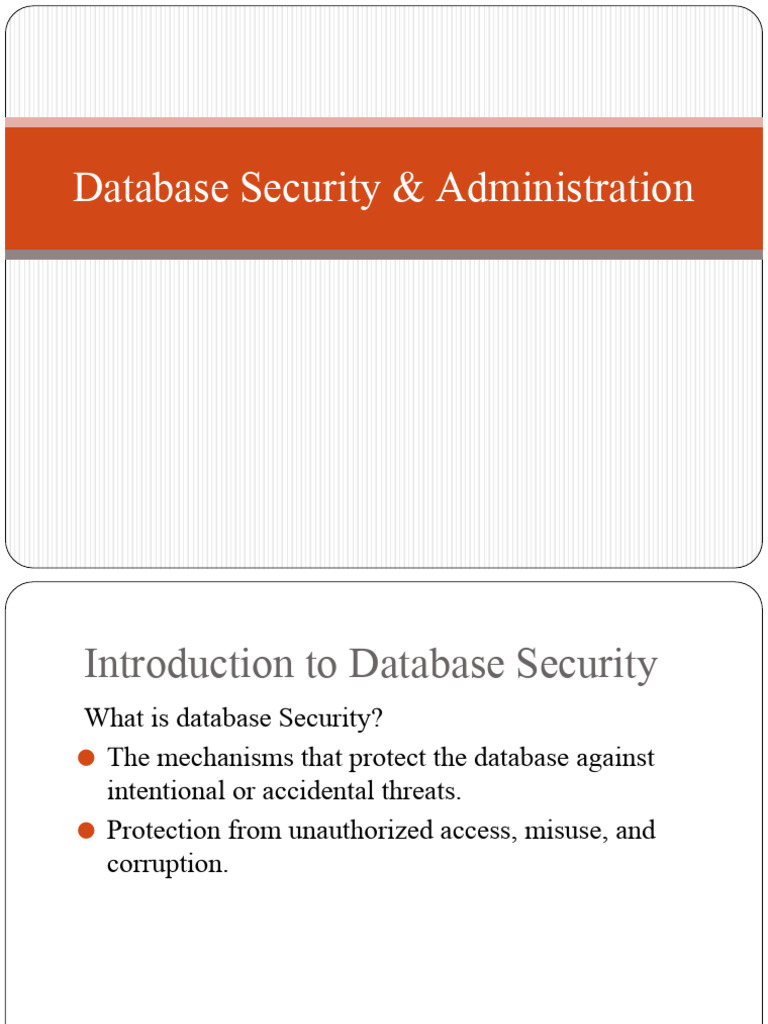 Lec 9 Database Security & Administration | PDF | Security | Computer Security