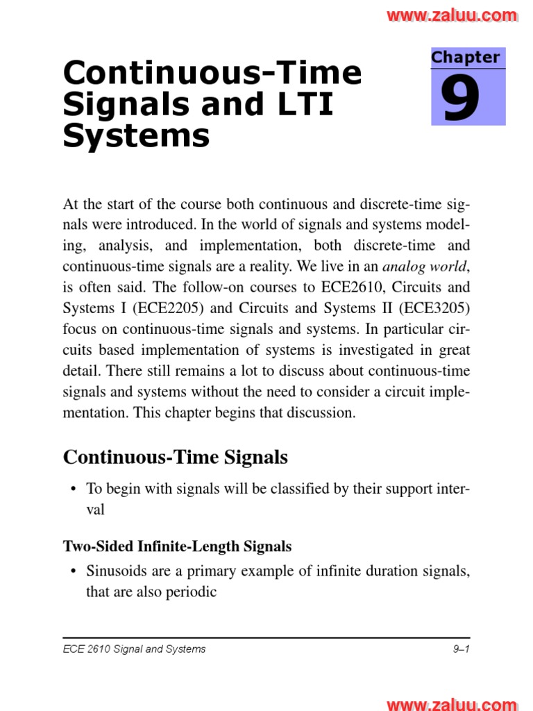 Ece2610 Chap9 | PDF | Convolution | Systems Theory