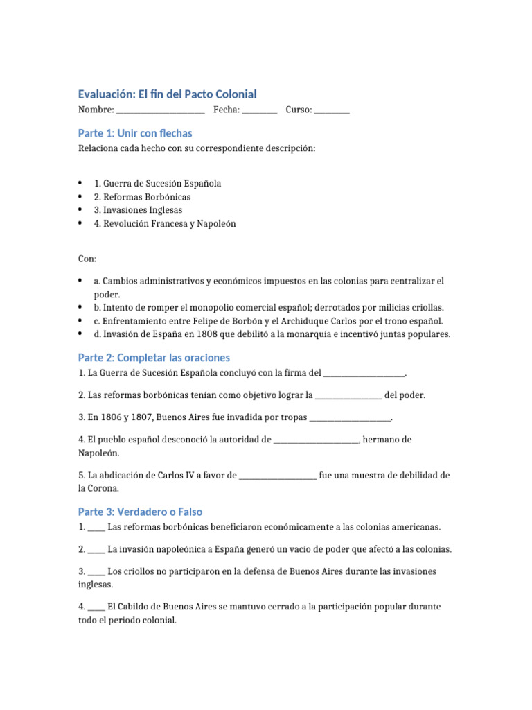 Fin del Pacto Colonial: Evaluación Histórica | PDF | Nueva españa ...