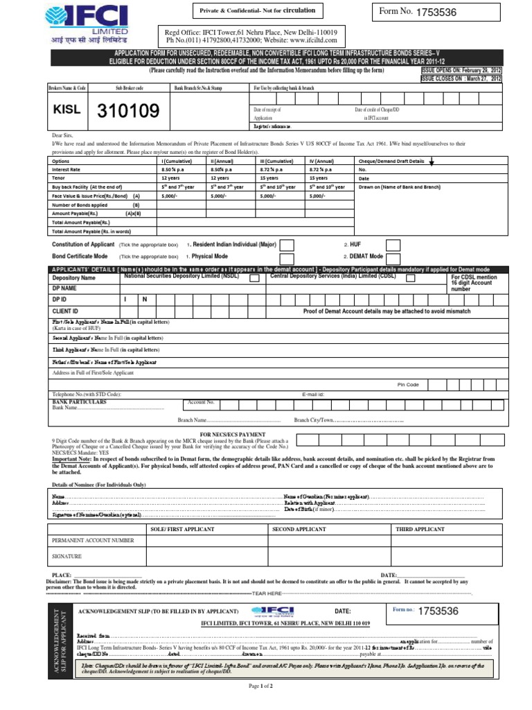 Tax-Saving Infra Bonds Offer | PDF | Cheque | Money
