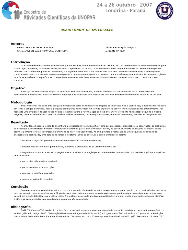 Usabilidade de Interfaces | PDF | Usabilidade | Informática