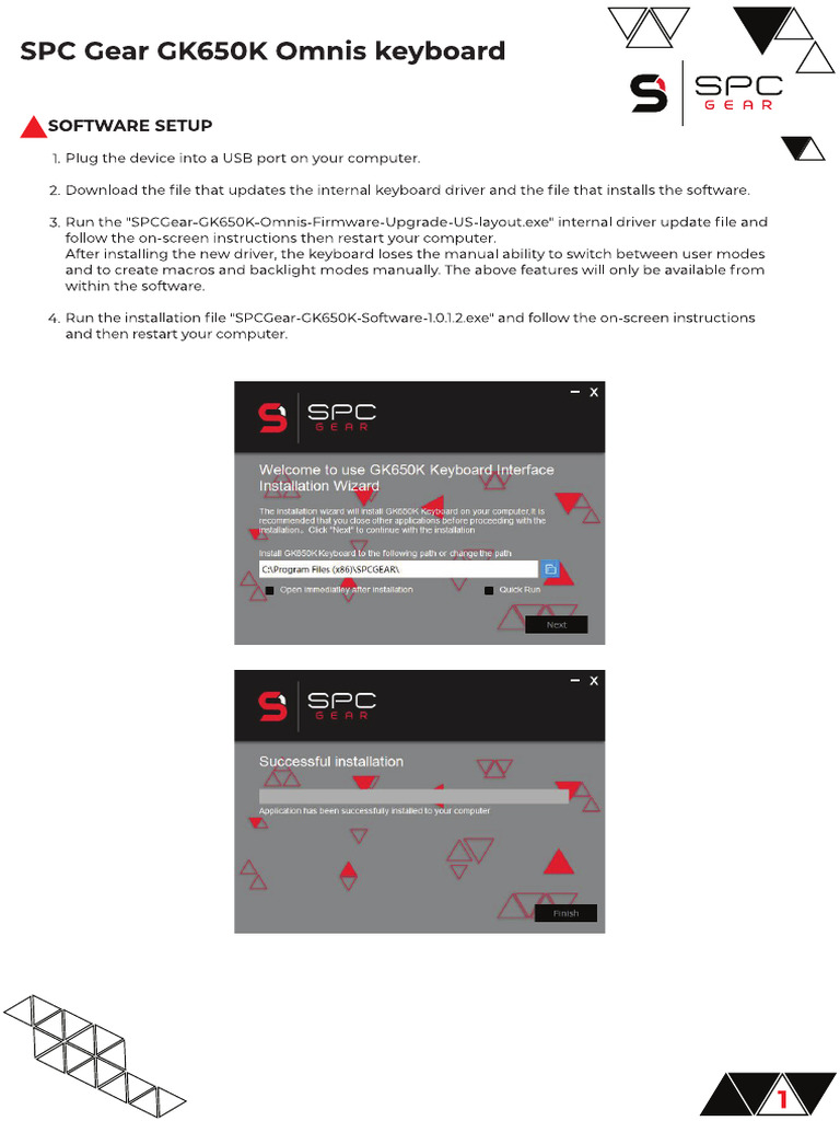 SPCGear GK650K Software Manual | PDF
