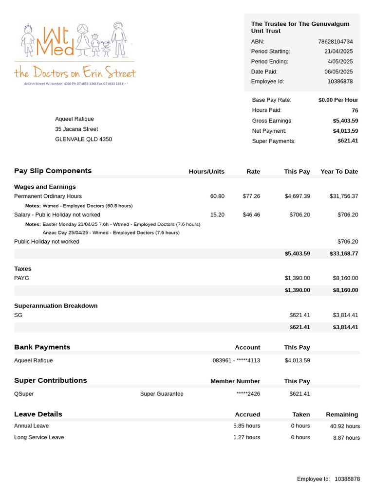 Pay Slip 20250506 | PDF | Factor Income Distribution | Expense