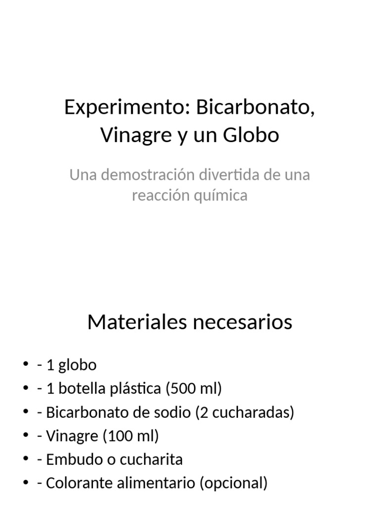Experimento Bicarbonato Globo | PDF