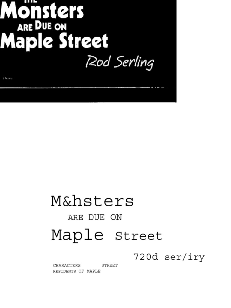 Monsters on Maple Street: A Drama Analysis | PDF