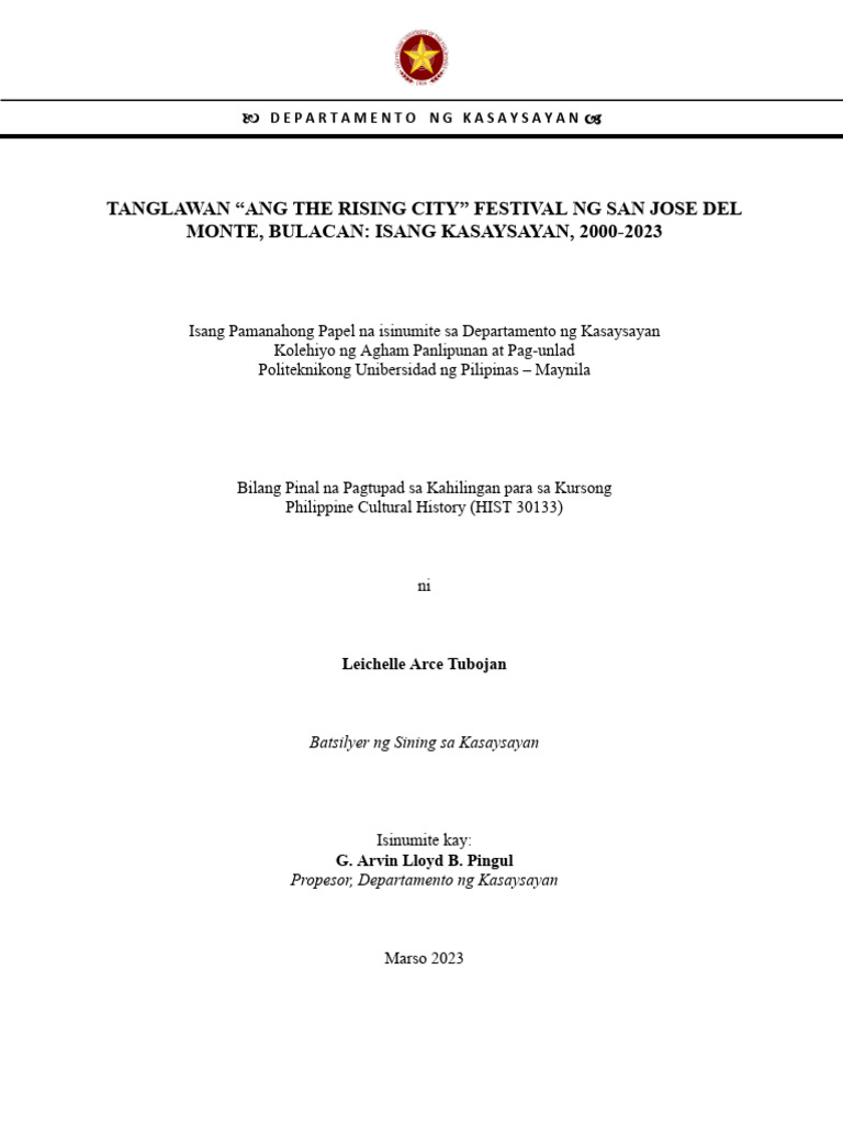 Tanglawan "Ang The Rising City" Festival NG San Jose de Monte Bulacan ...