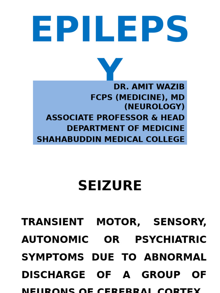 Epilepsy | PDF | Epilepsy | Neurological Disorders