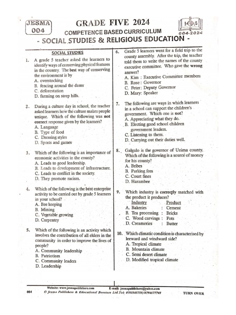 Grade 5 Jesma 004 Social | PDF