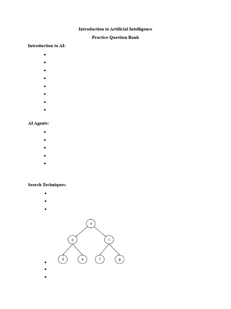 Artificial Intelligence Practice Question Bank | PDF | Artificial Intelligence | Intelligence ...