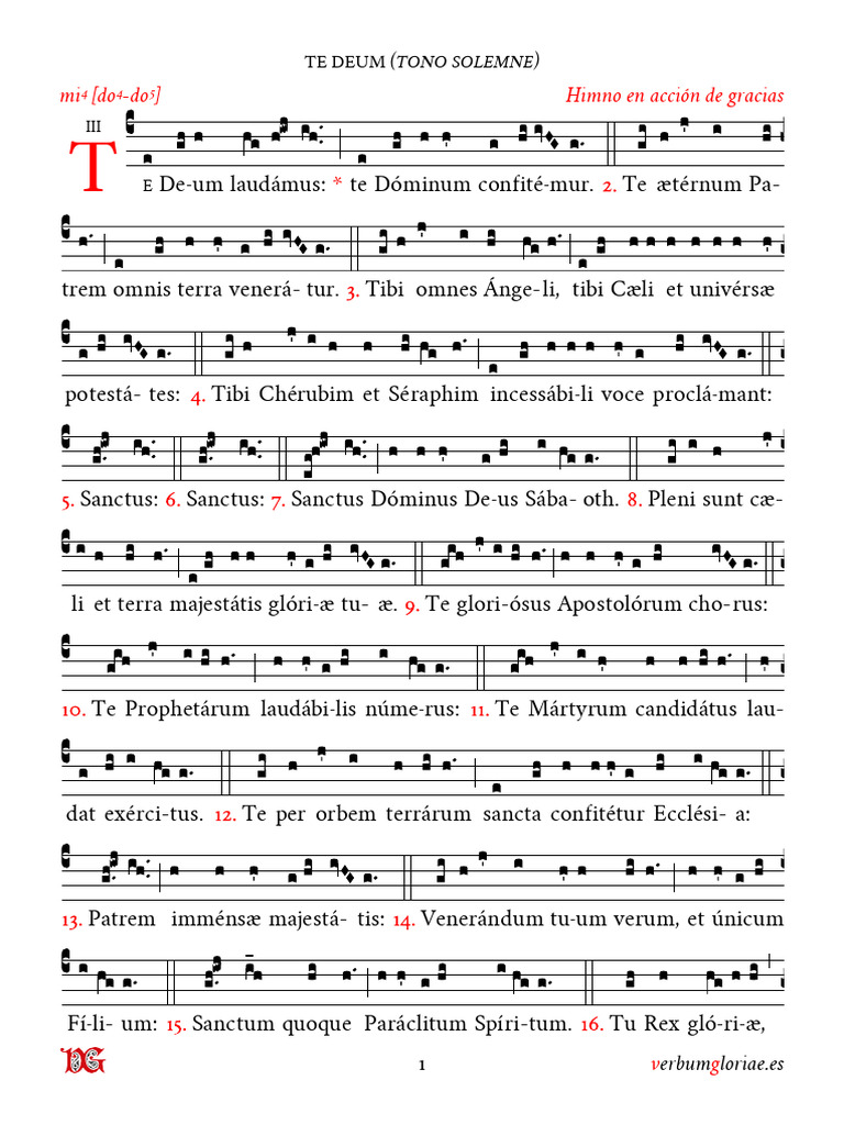 Te Deum (Solemne) | PDF | espíritu Santo | Creencia religiosa y doctrina