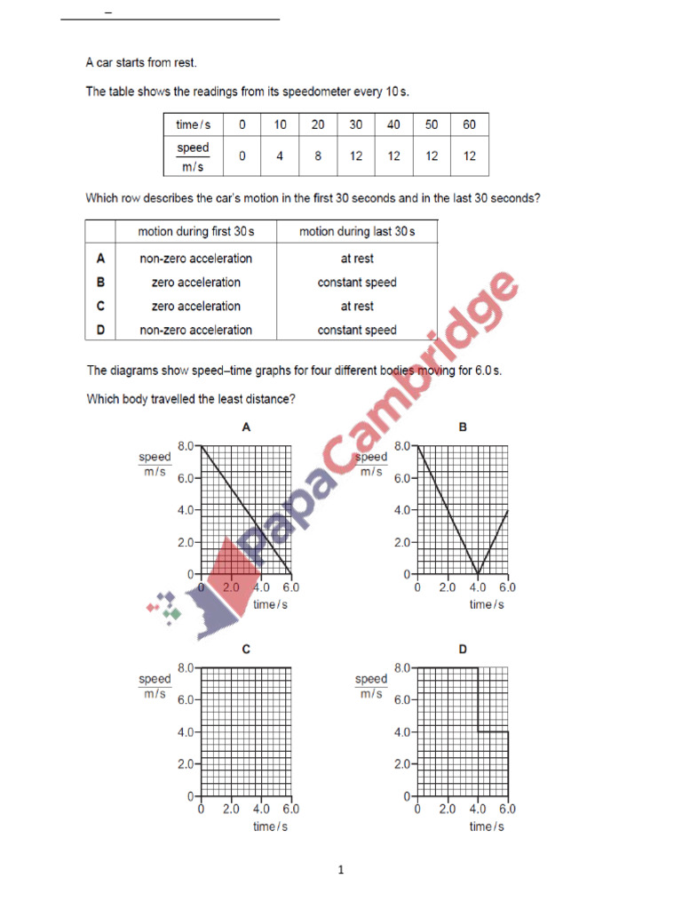 2022 N Motion Igcse Physics 0625 | PDF