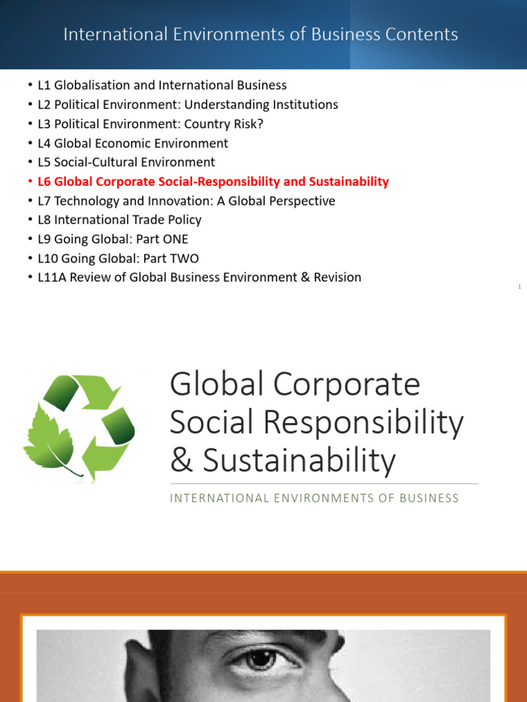 Global Business Environment Overview | PDF | Corporate Social ...