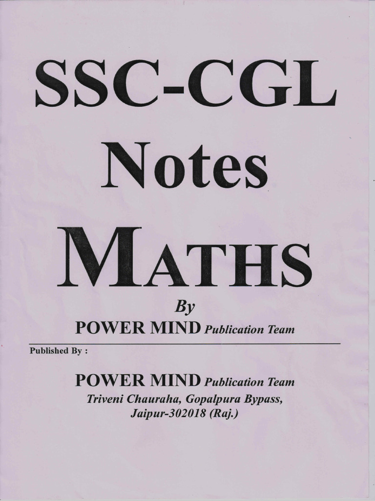 SSC CGL Math Notes by Power Mind @aj - Ebooks | PDF