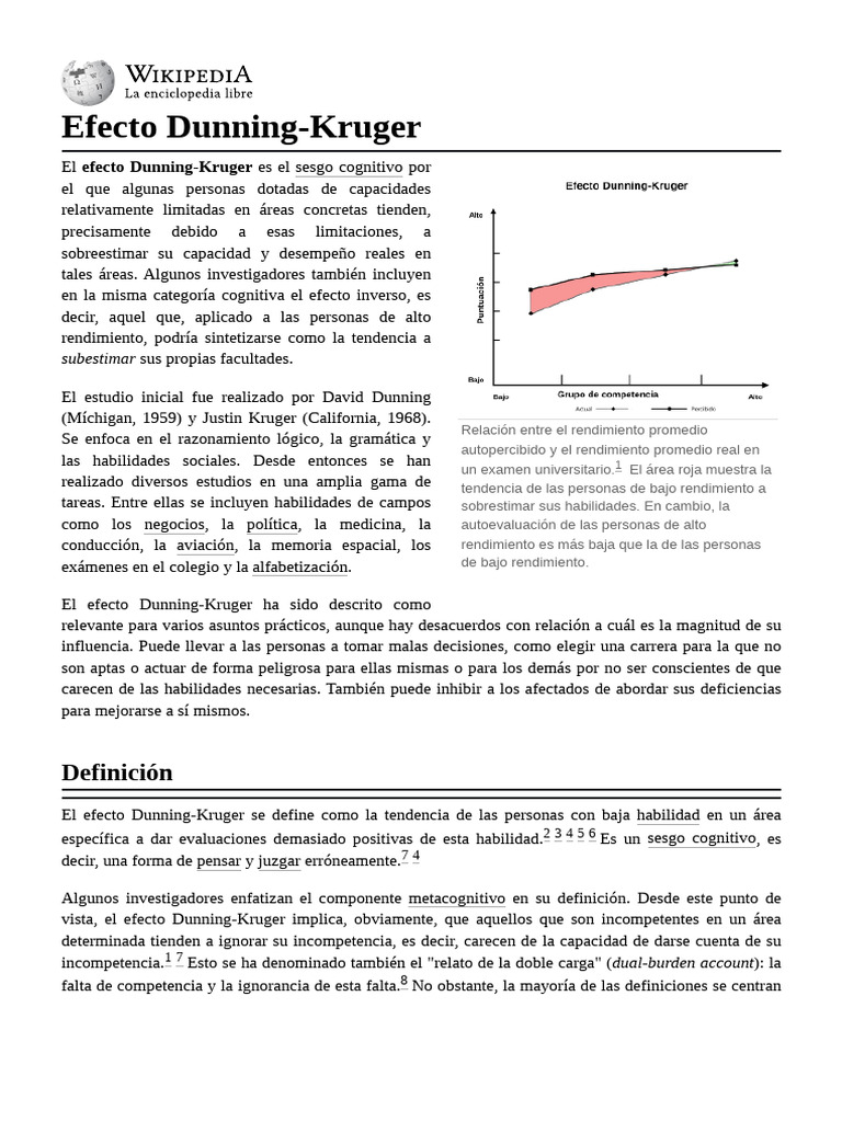 Efecto Dunning Kruger | PDF | Ciencia cognitiva | Conceptos psicologicos