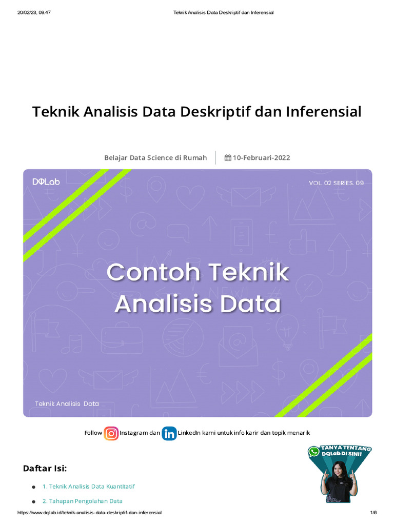 Teknik Analisis Data Deskriptif Dan Inferensial | PDF