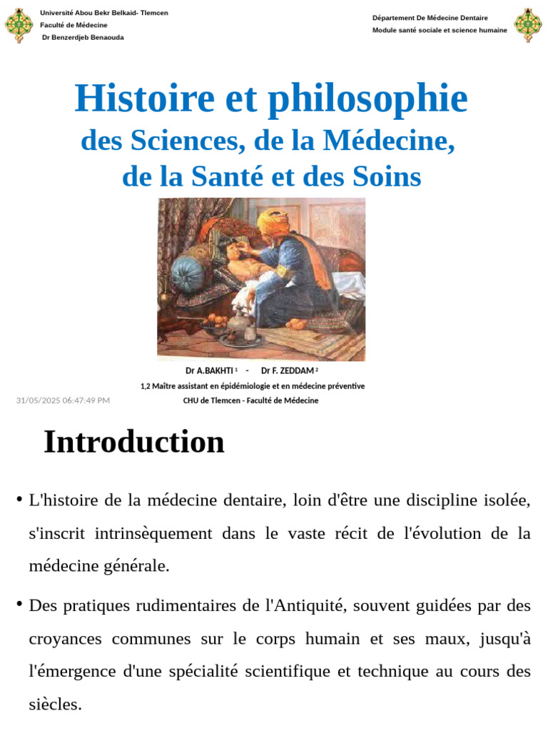 Histoire de la Médecine Dentaire | PDF | Dentiste | Dentisterie