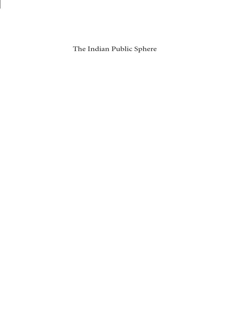 The Indian Public Sphere | PDF | Nationalism | Jürgen Habermas