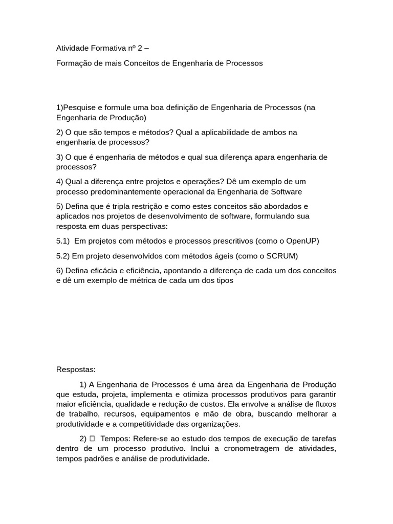 Atividade Formativa #2 | PDF | Engenharia | Desenvolvimento ágil de software