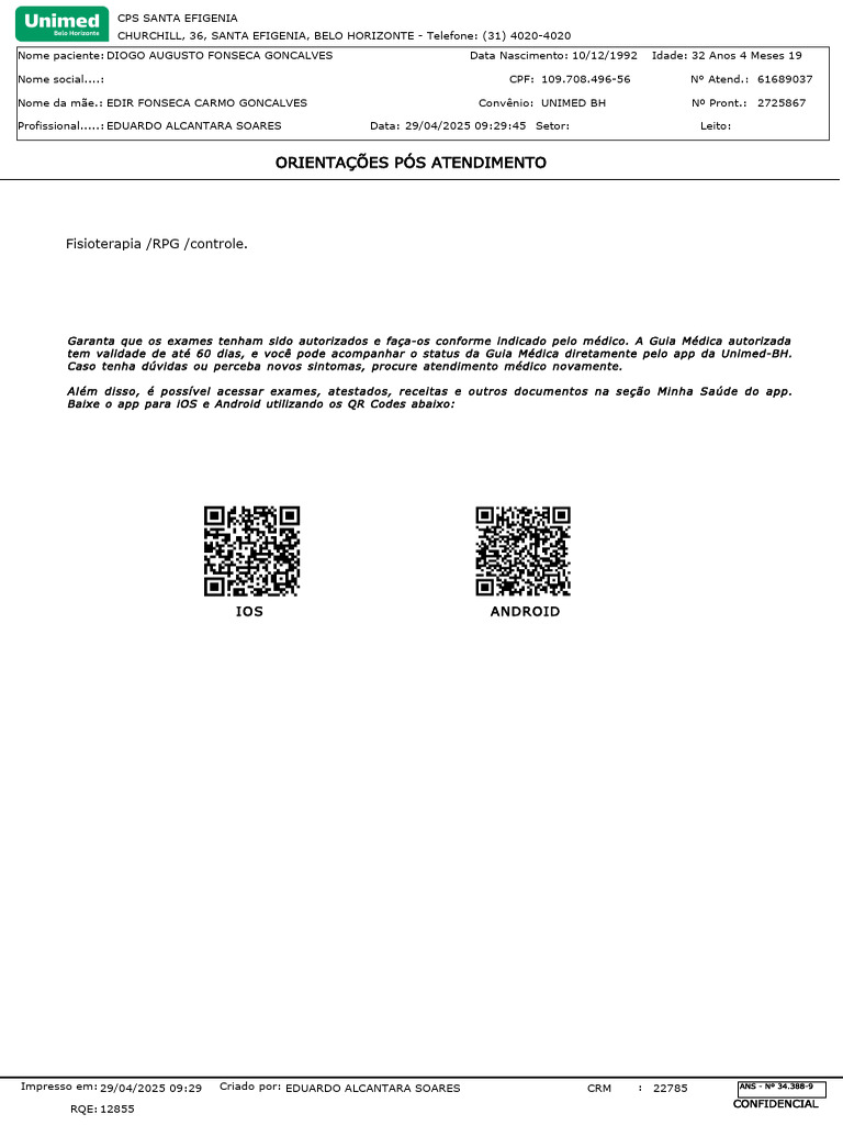 Orientações Pós Atendimento AMB ( | PDF