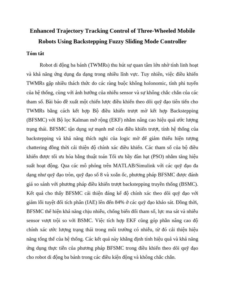 Enhanced Trajectory Tracking Control of Three | PDF