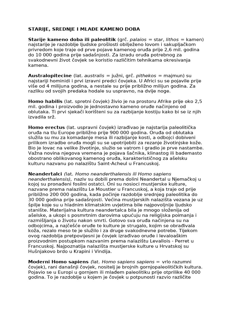 Zivot U Prapovijesti | PDF