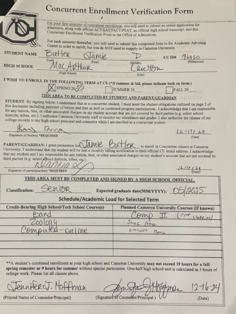 Concurrent Enrollment Ver | PDF