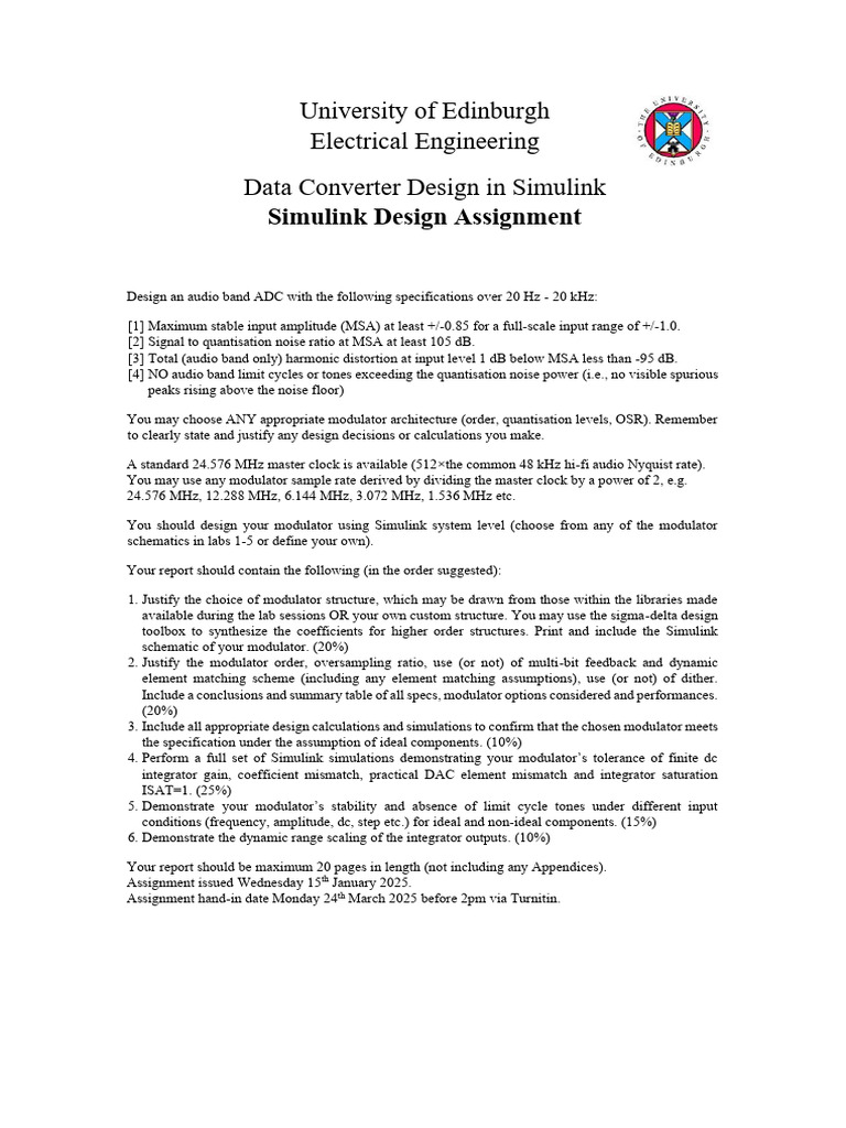 Design Exercise Simulink 2025 | PDF | Sound | Electronic Engineering