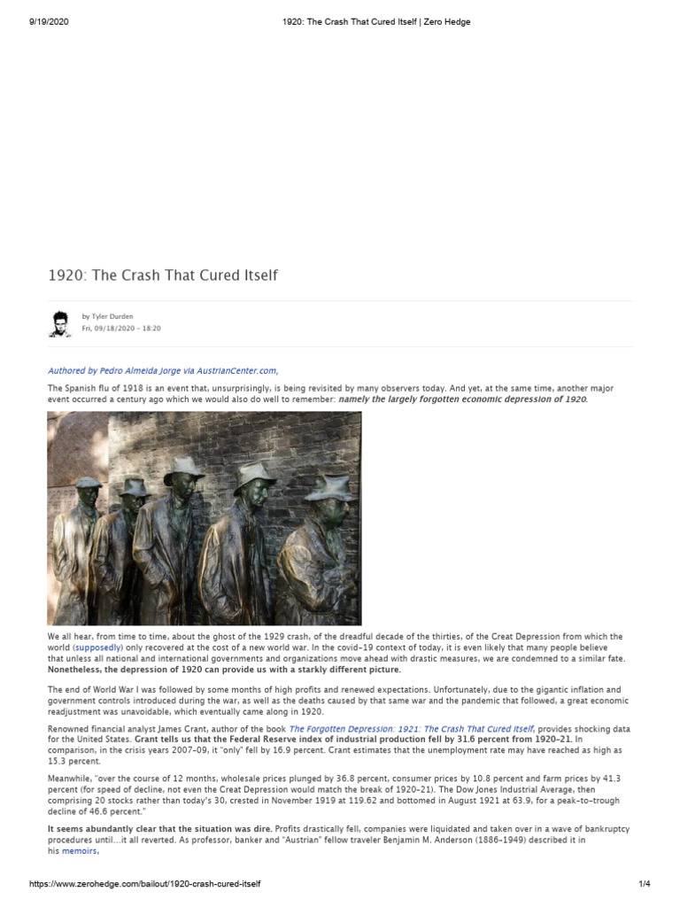 1920 - The Crash That Cured Itself - Zero Hedge | PDF | Great ...