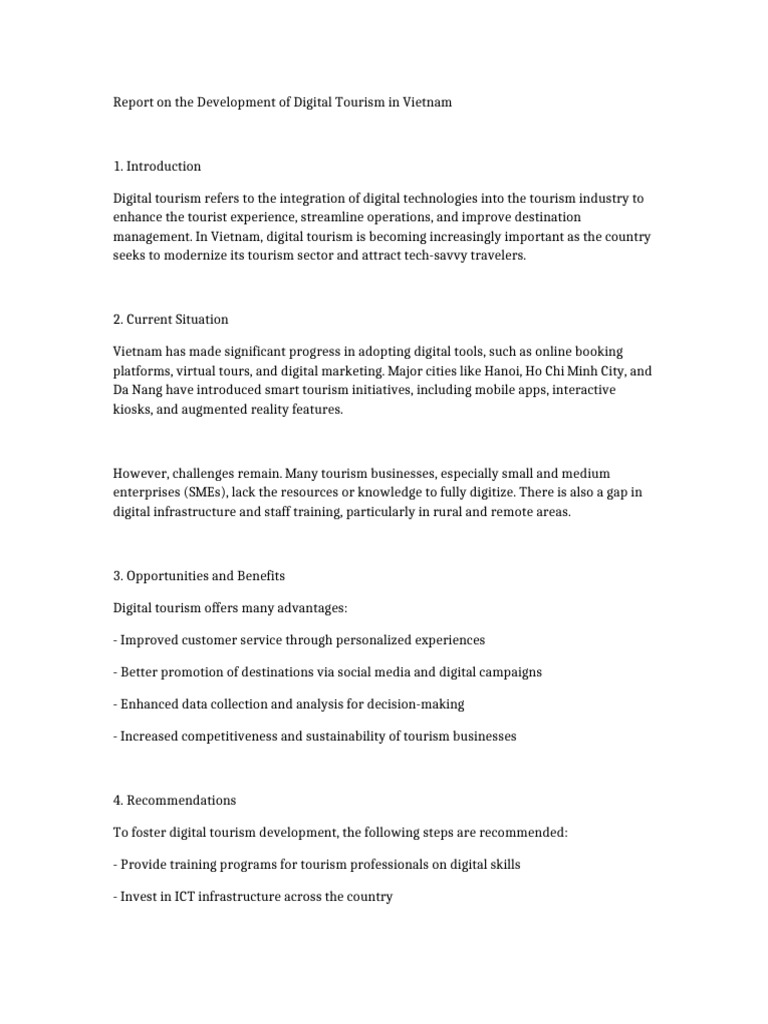 Report Digital Tourism Development | PDF
