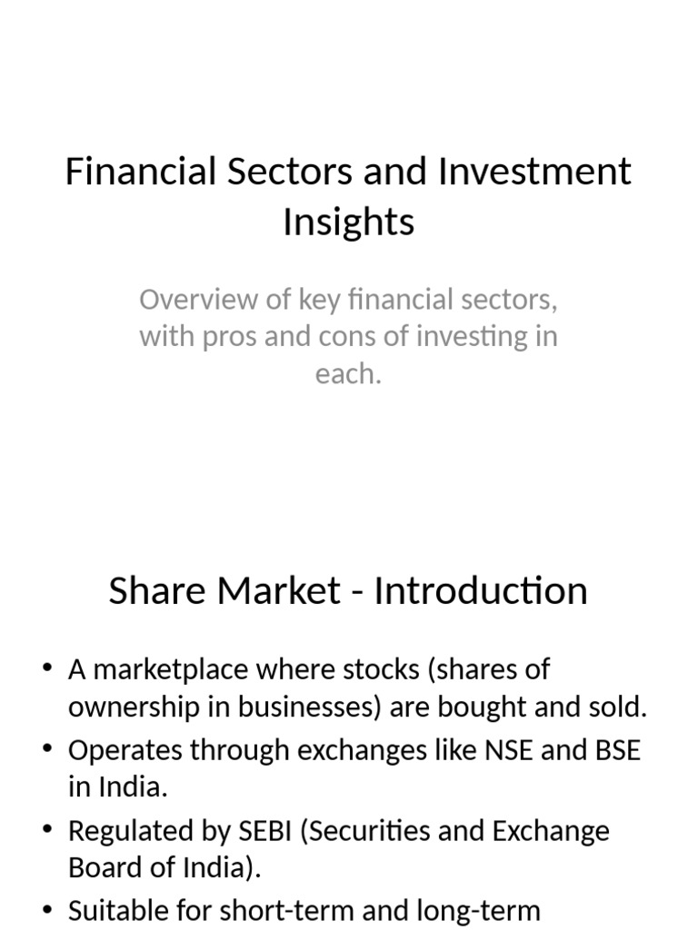 Investment Insights: Financial Sectors Guide | PDF | Investing ...
