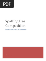 400 Spelling Bee Word List Every Level Easy Difficult and Impossible | PDF