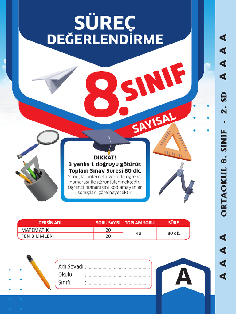 8 Sınıf Deneme Sayisal 2 | PDF