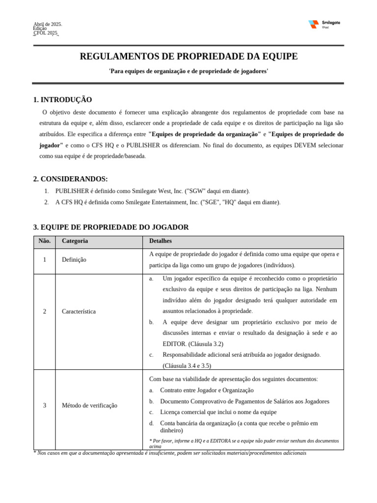 Regulamentos de Propriedade da Equipe CFOL | PDF | Propriedade privada